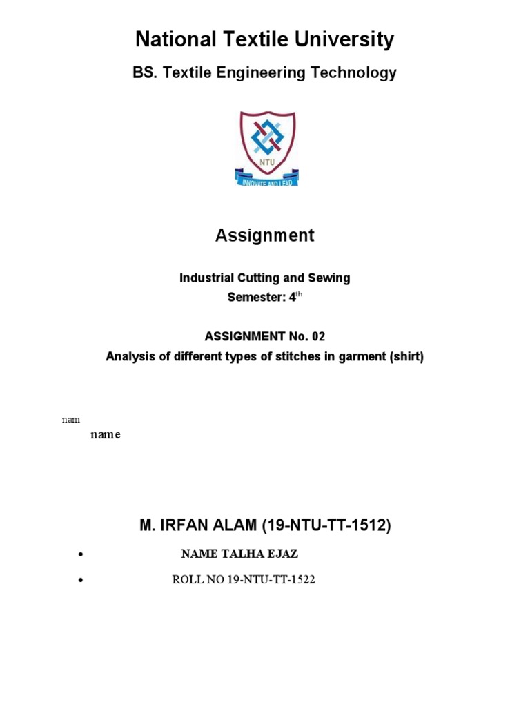 4 - (Analysis of A Dress Shirt) - 17-NTU-99,100-Ahsan, Anees | PDF ...
