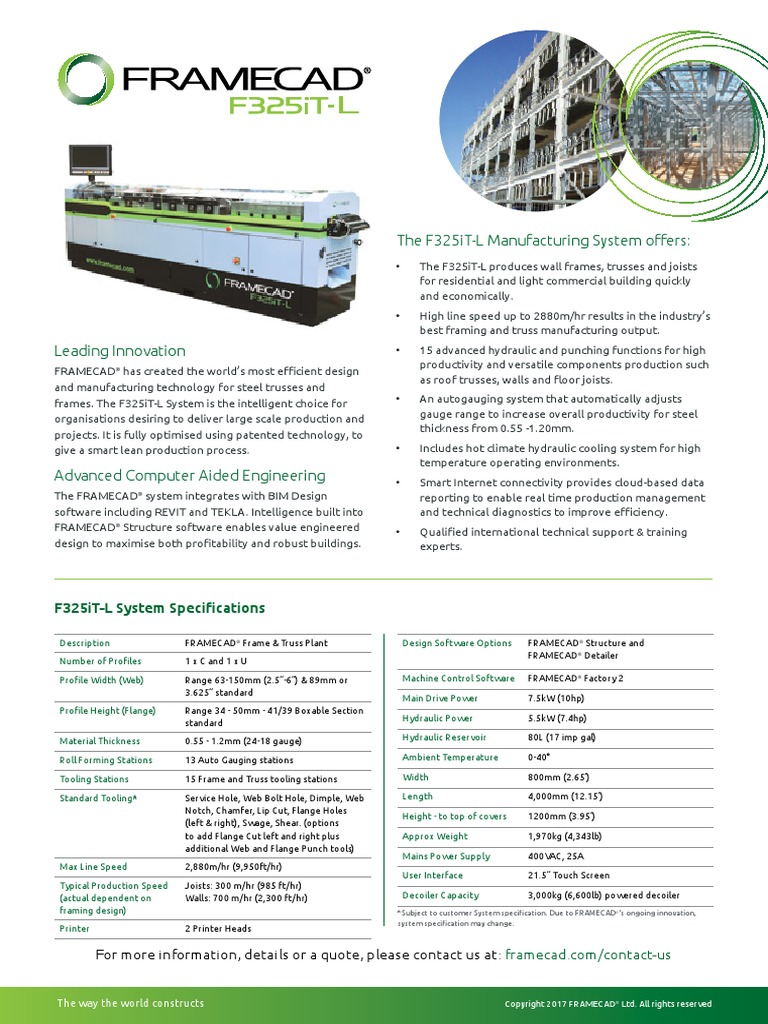 FC F325iT-L Manufacturing-System 2017-LR | PDF | Software | Autodesk Revit