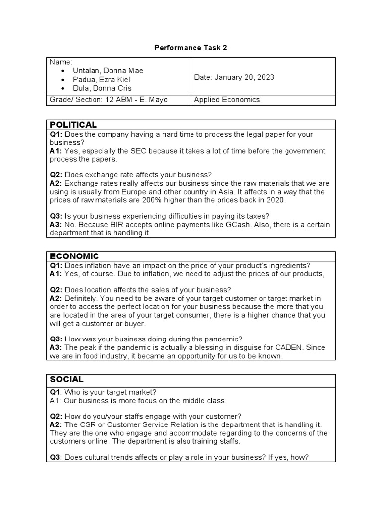Untalan - Performance Task 2 | PDF | Prices | Social Media