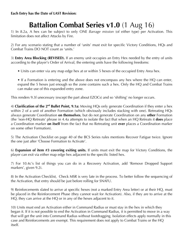 Bcs All Errata | PDF | Military Science | Warfare