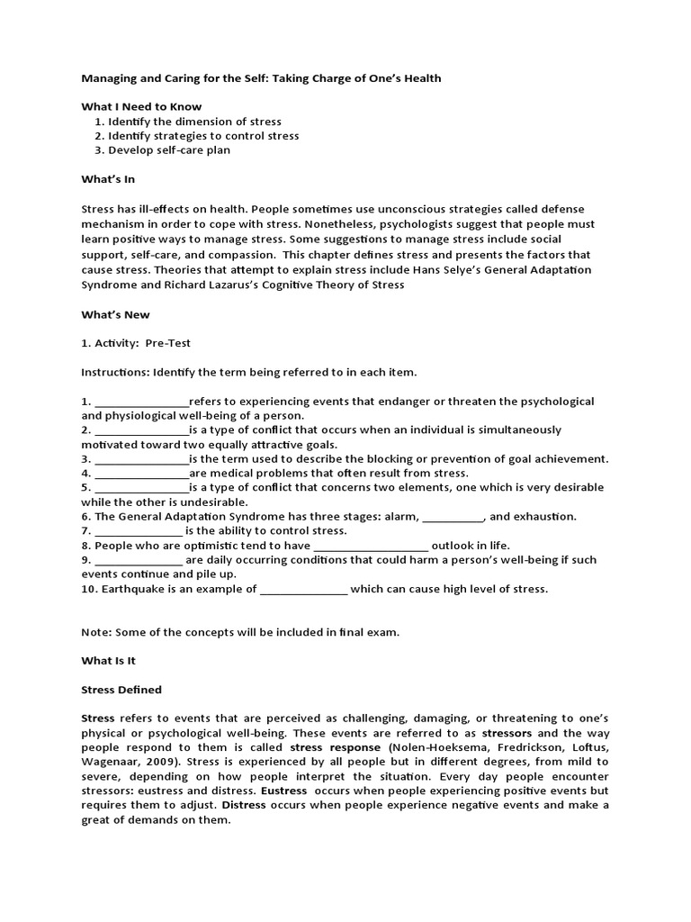 Word 3.2 Taking Charge of Ones Health | PDF