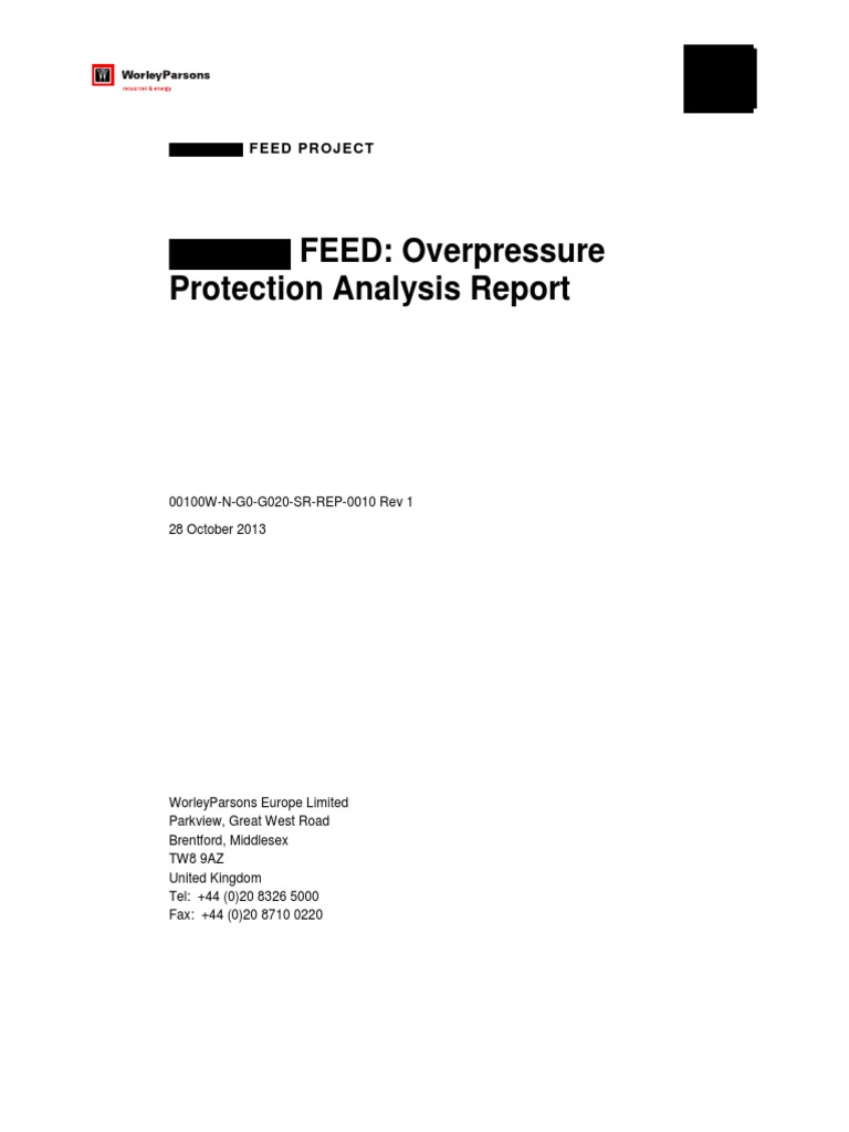 Overpressure Protection Analysis Report-Feed | PDF | Reliability ...