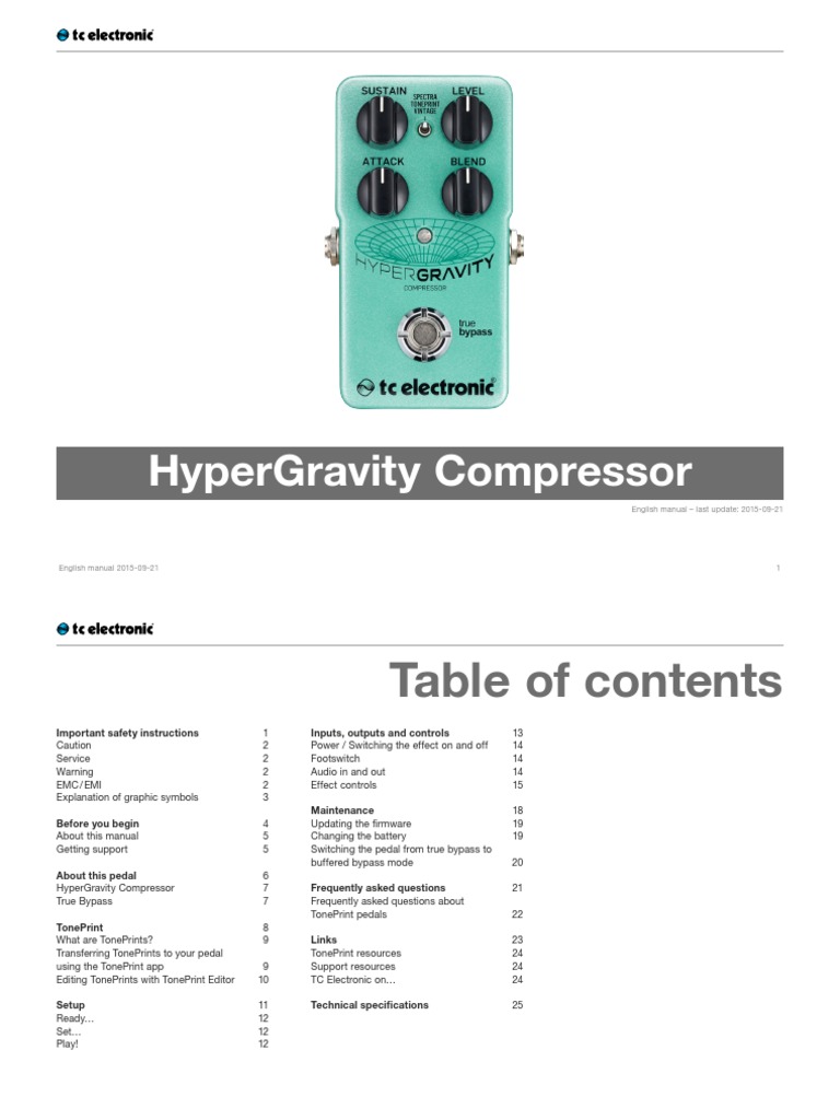 Tcelectronic Hypergravity Eng | PDF | Power Supply | Electrical Engineering