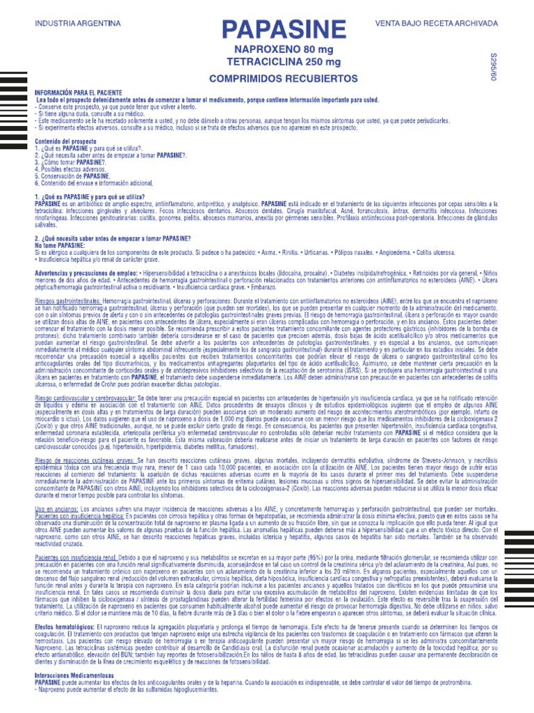 Papasine s295-40 (Prospecto) PRW | PDF