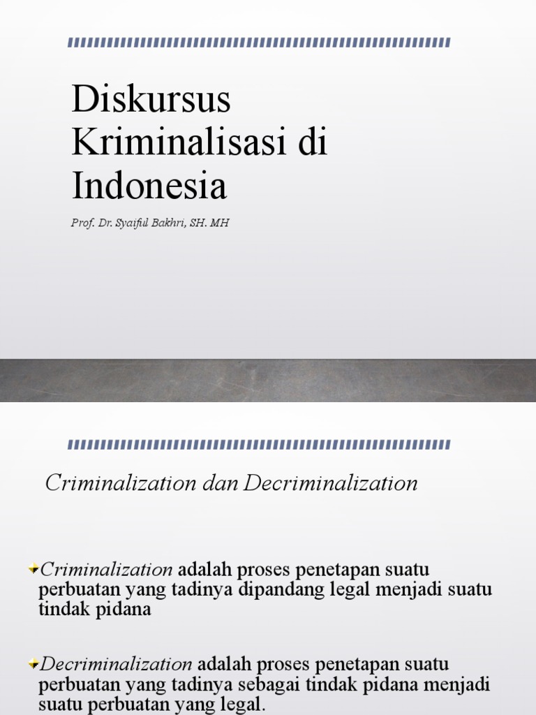 Diskursus Kriminalisasi | PDF
