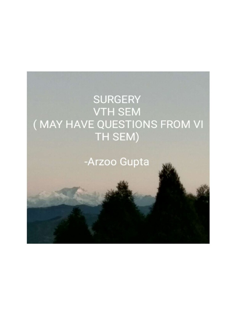 Surgery Questions VTH Sem - 1 | PDF