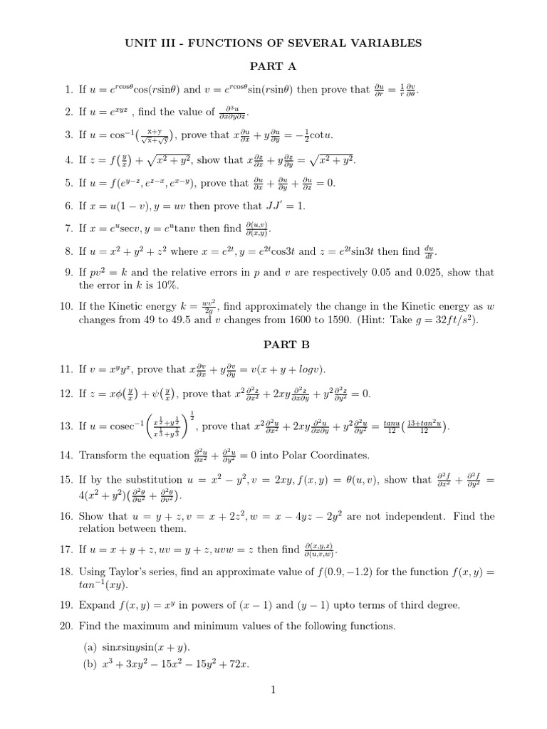 Unit3 Tutorial MA5158-Mathematics I | PDF