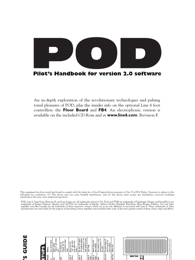 POD 2.0 Pilot's Handbook | PDF | Loudspeaker | Sound Production