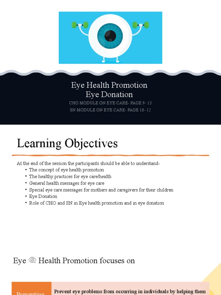 1.7 Eye Care - Eye Health Promotion & Eye Donation | PDF | Organ ...