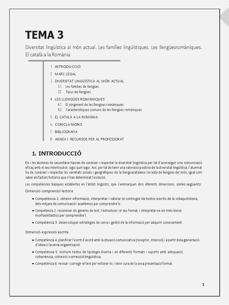 Tema 3 Llengua I Literatura Catalan | PDF