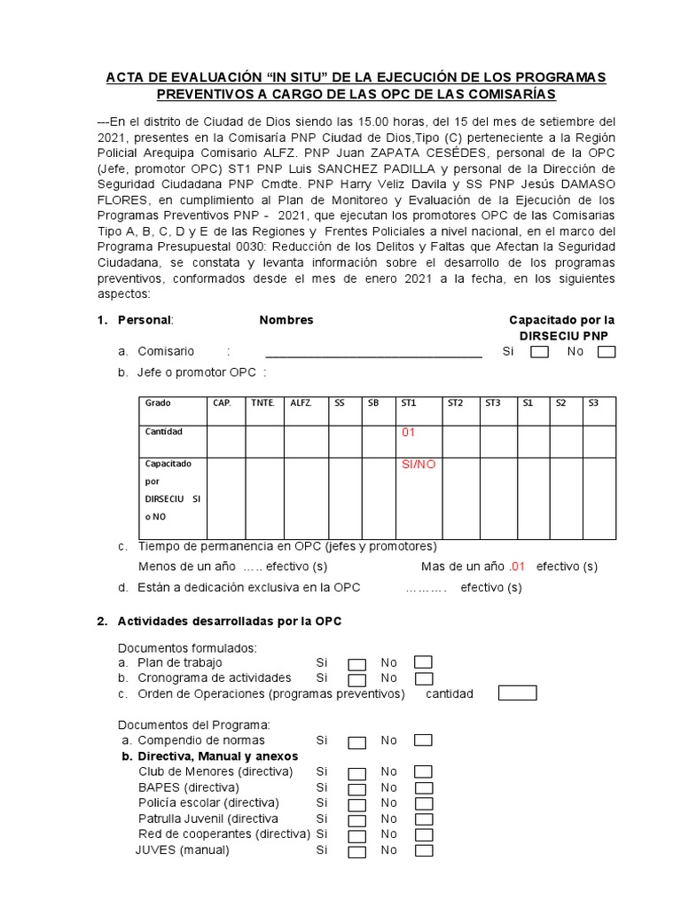 Evaluación Programas Preventivos PNP | PDF | Cumplimiento de la ley | Crimen y violencia