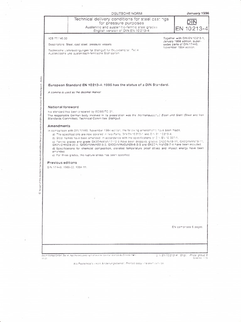 Din En10213-4 | PDF | Building Materials | Building Engineering