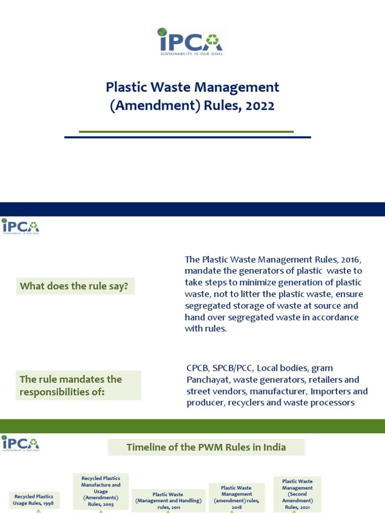 PWM Amedment 2022 | PDF | Plastic | Waste Management