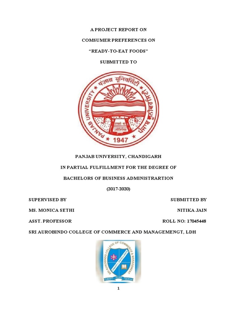 Bba 5sem HR Project | PDF | Convenience Food | Consumer Behaviour