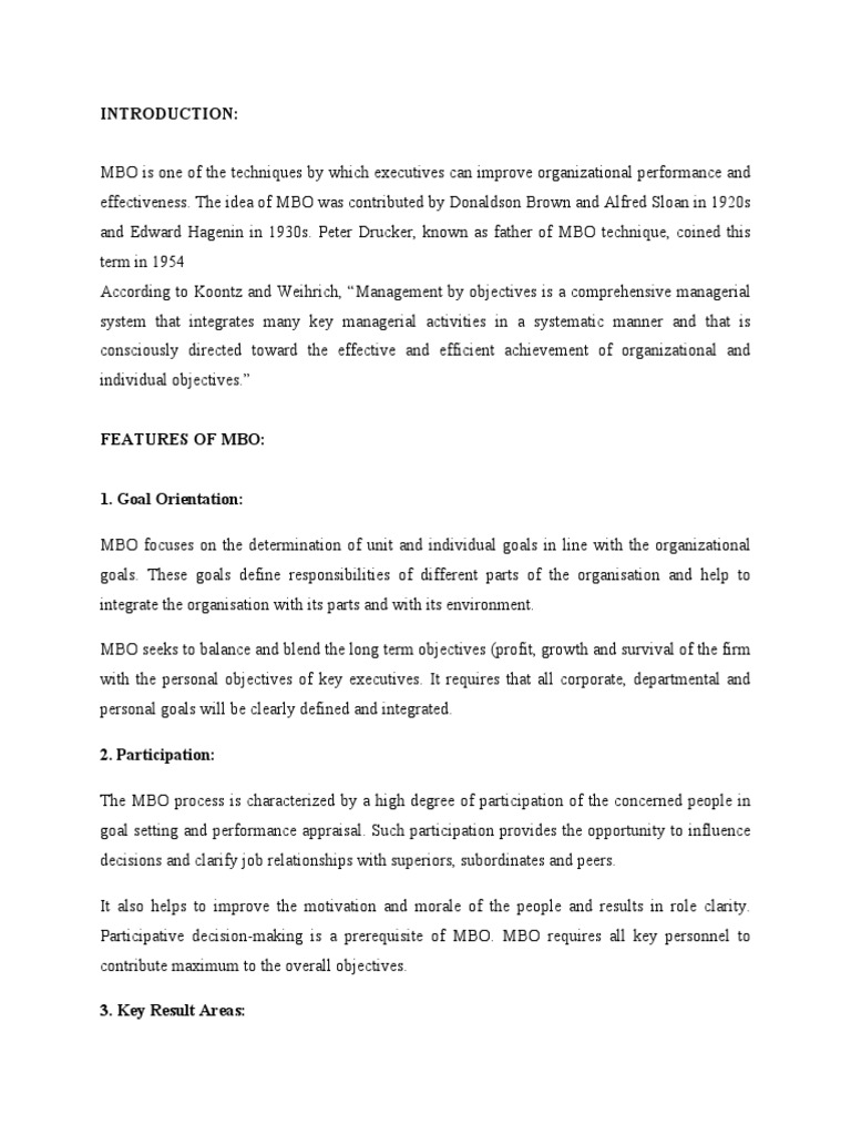 Mbo Download Free Pdf Performance Appraisal Goal