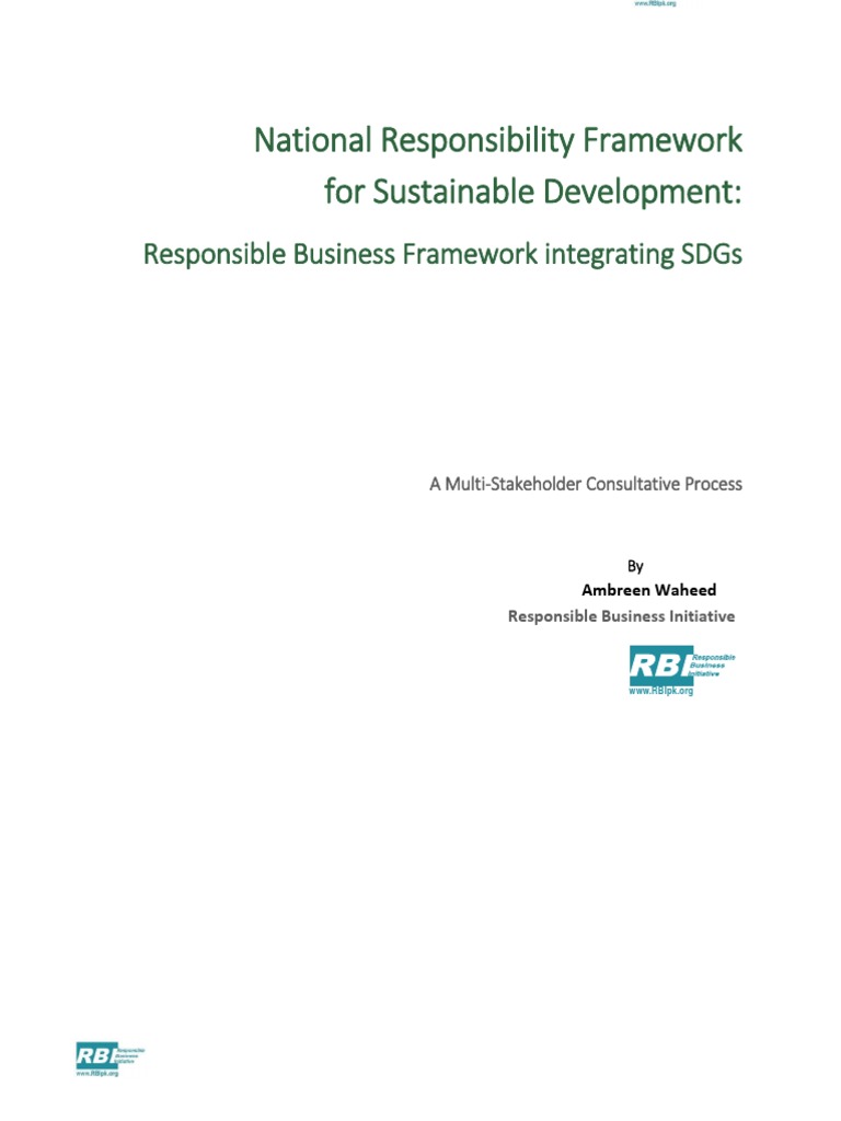 NRFoSD Final Draft National Responsibility Framework Ambreen Waheed ...