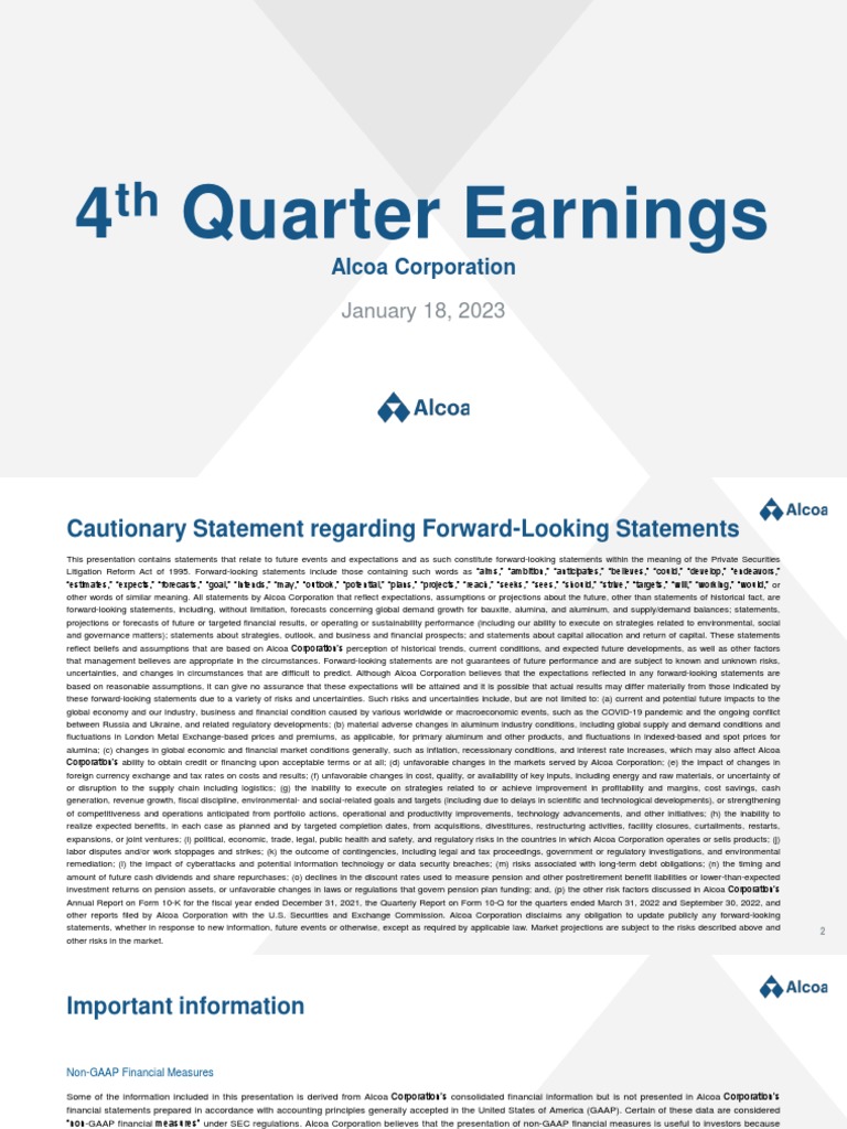 Earnings Presentation Pdf Income Statement Working Capital