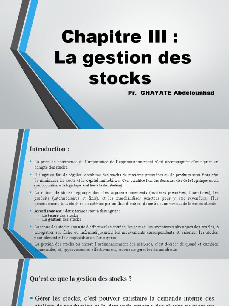 Gestion efficace des stocks en entreprise | PDF | Inventaire | Économie ...