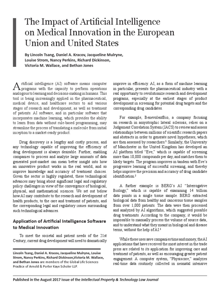 The Impact of Artificial Inteelligence On Medical Innovation | PDF ...