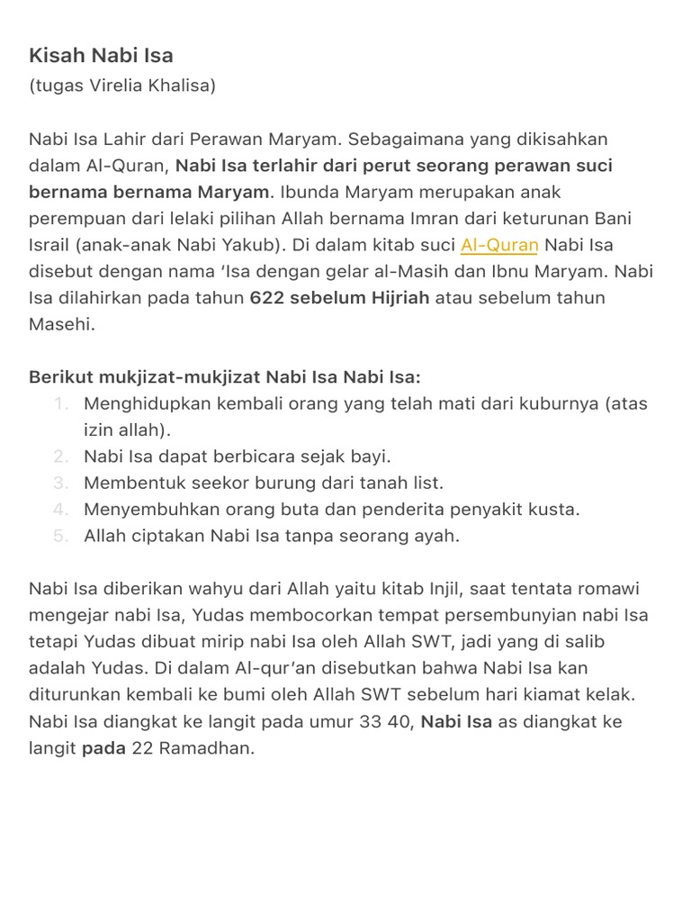 Kisah Nabi Isa | PDF