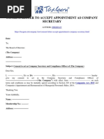 Letter of Acceptance of Appointment - Template | PDF