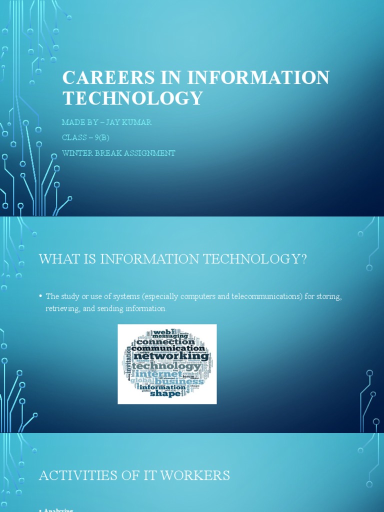 Careers in Information Technology | PDF