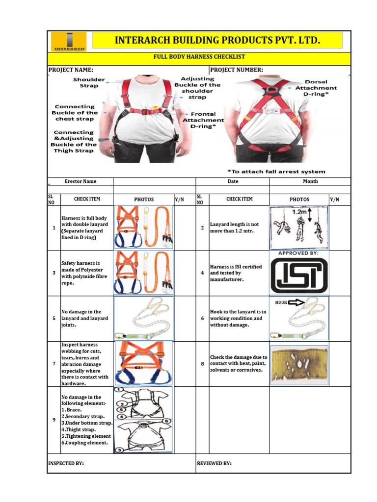 Full Body Harness Checklist | PDF