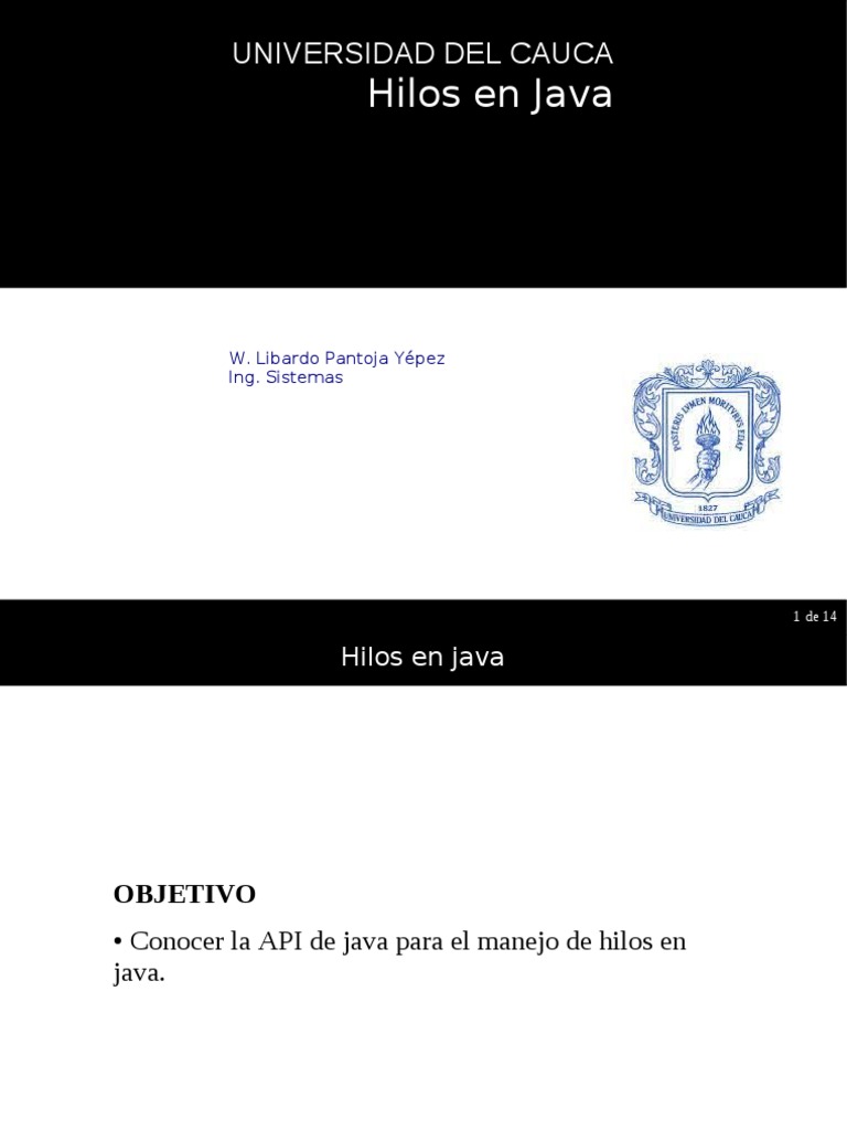 Presentacion Hilos Java | PDF | Hilo (Computación) | Java (lenguaje de programación)