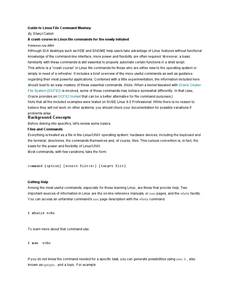 Guide To Linux File Command Mastery | PDF | Linux | Computer File