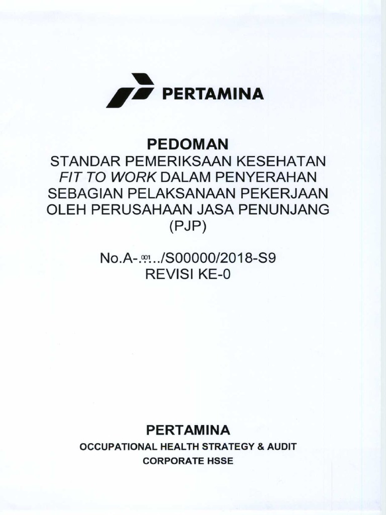 01 Pedoman Pemeriksaan Kesehatan Fit To Work113 | PDF
