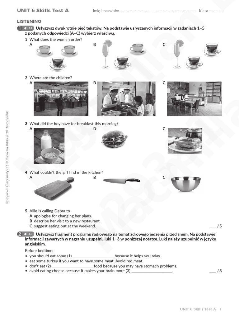 Unit 6 Skills Test A | PDF