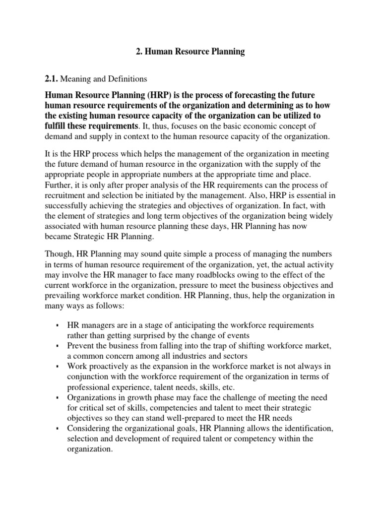 Strategic HR Planning Guide | PDF | Human Resources | Forecasting