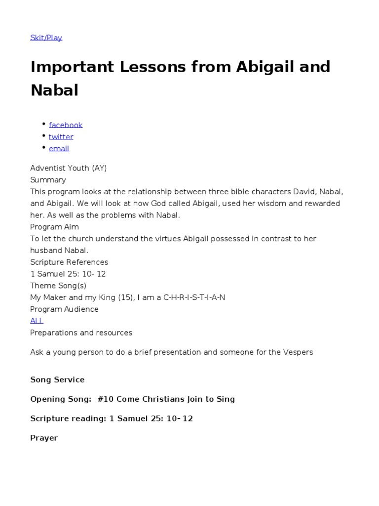 Lessons from Abigail and Nabal | PDF | Religious Texts
