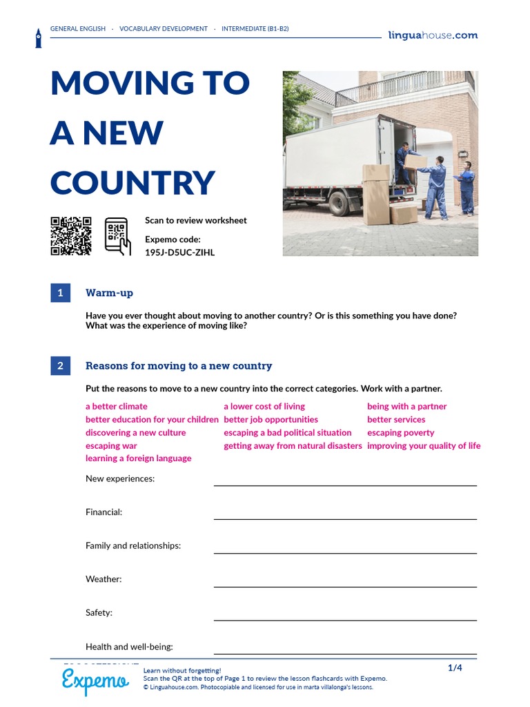 Moving To A New Country British English Student | PDF | Cultural ...