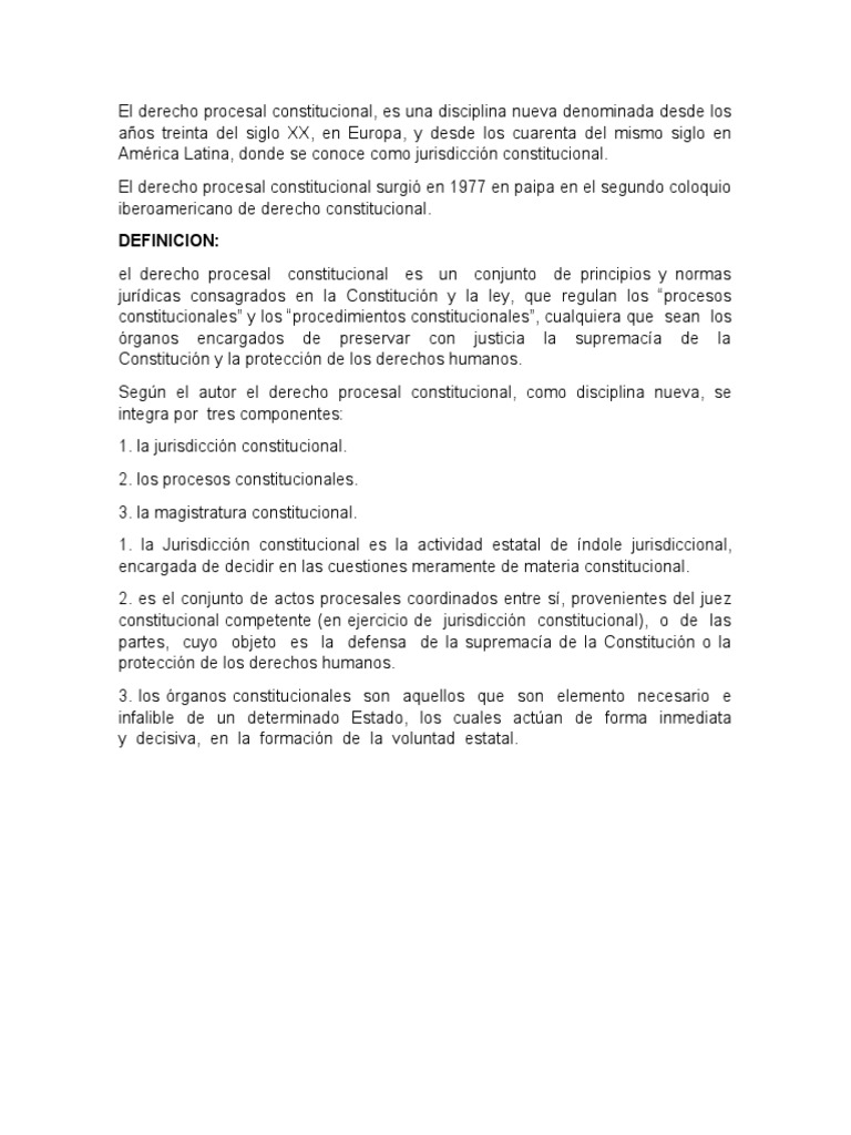 Mapa Mental D. Procesal Constitucional | PDF | Ley procesal | Constitución