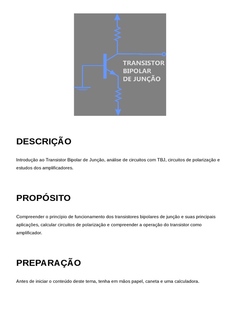 Transistor Bipolar de Junção (TBJ) | PDF | Diodo | Cátodo