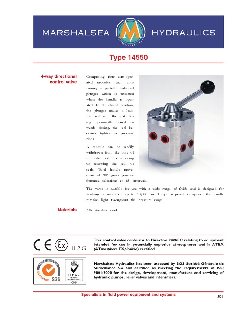 11a - 4 Way Rotary Valves 14550 (J01-J04) | PDF | Valve | Fluid Dynamics