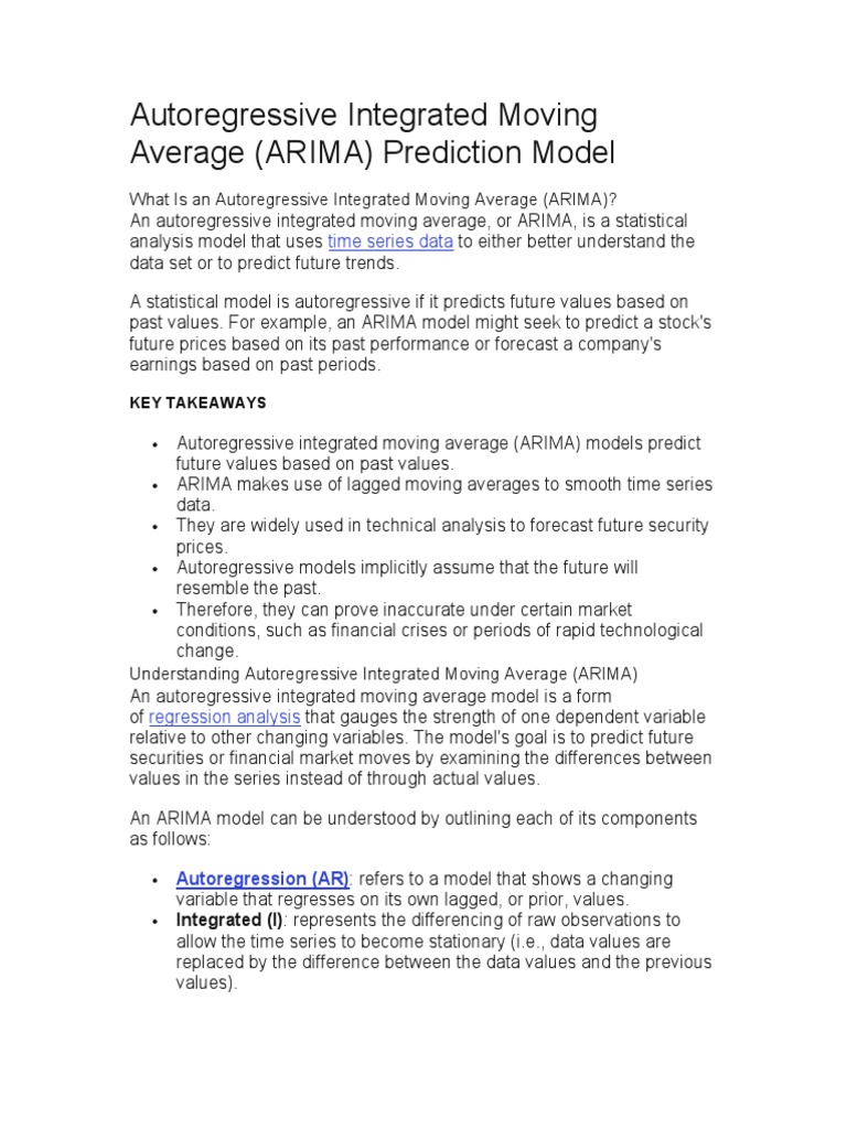 Autoregressive Integrated Moving Average | PDF