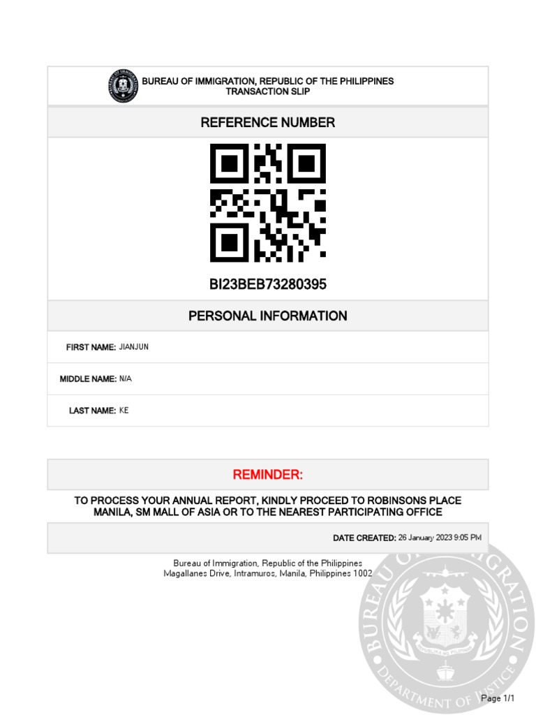 BI Transaction Slip | PDF