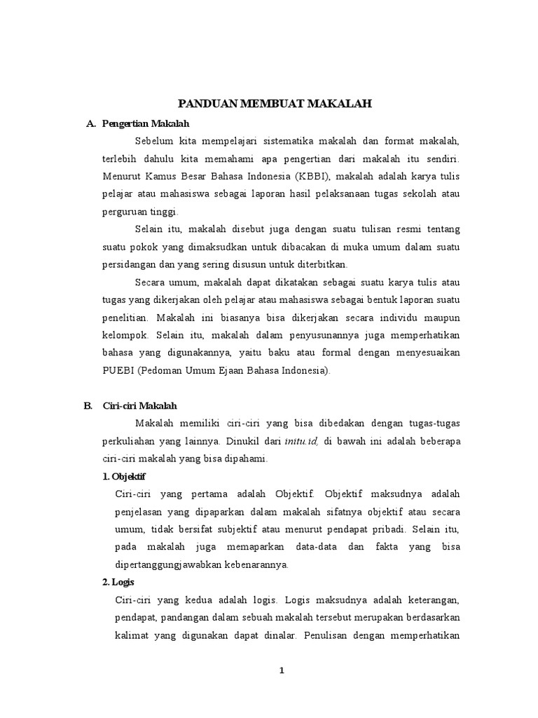 Panduan Membuat Makalah | PDF
