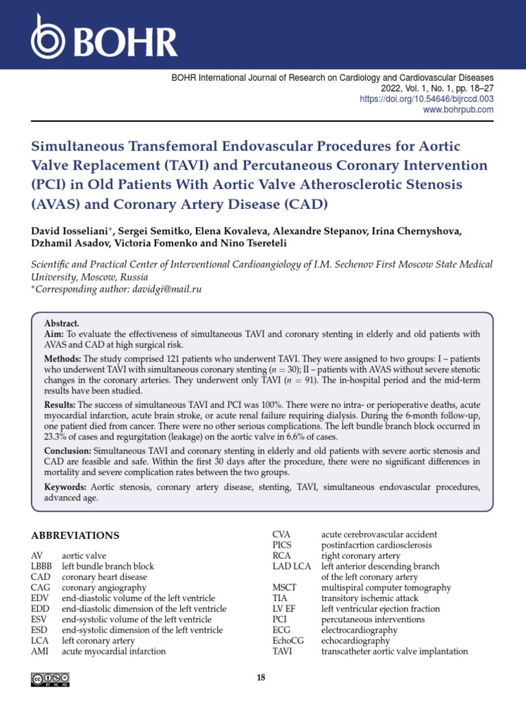 Simultaneous Transfemoral Endovascular Procedures for Aortic Valve ...