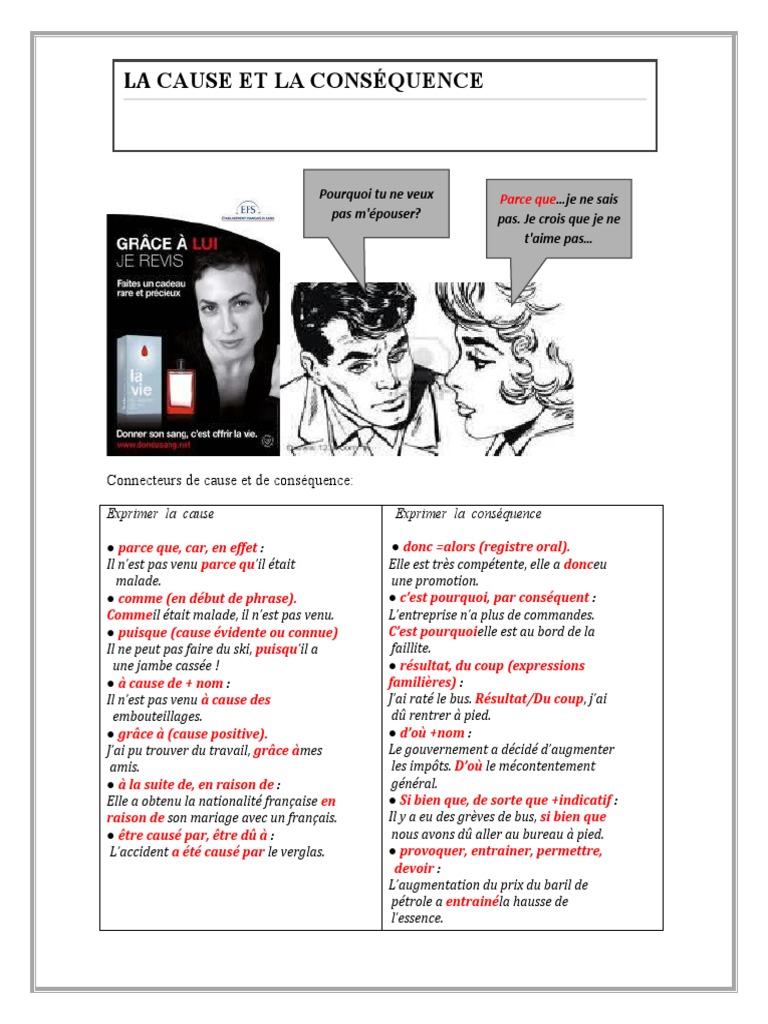 Exercices sur cause et conséquence | PDF