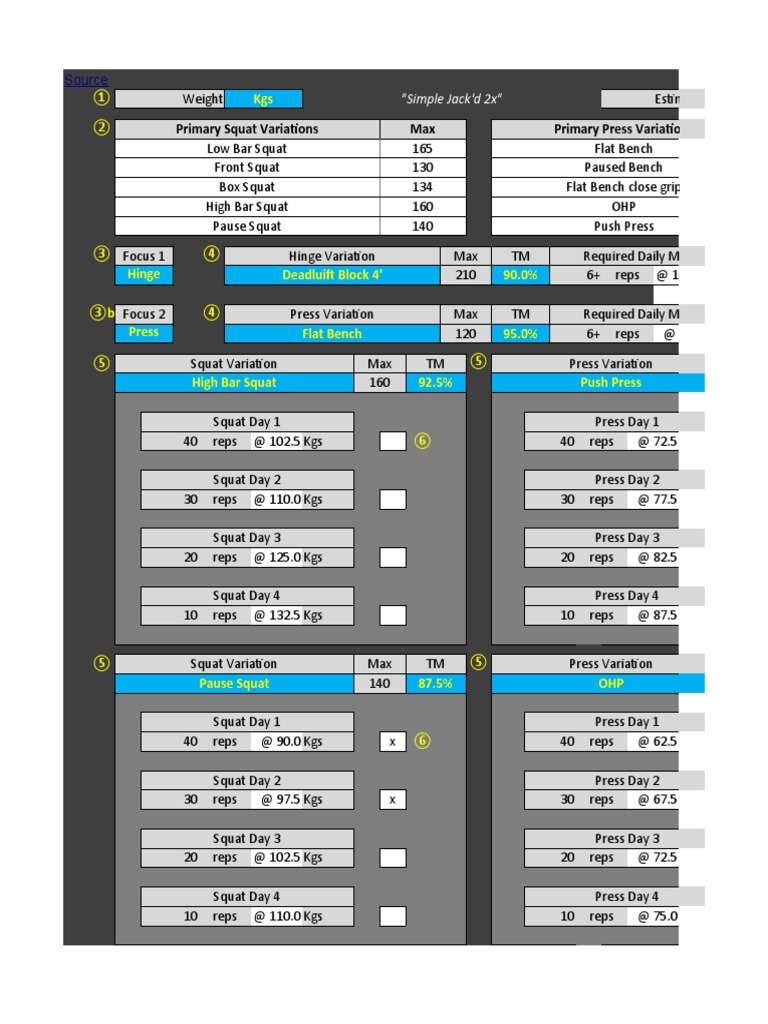 Simple Jack'd 2x | PDF | Weight Training