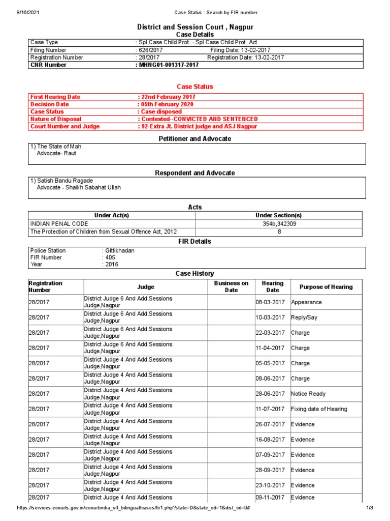FIR Case Status and Details | PDF