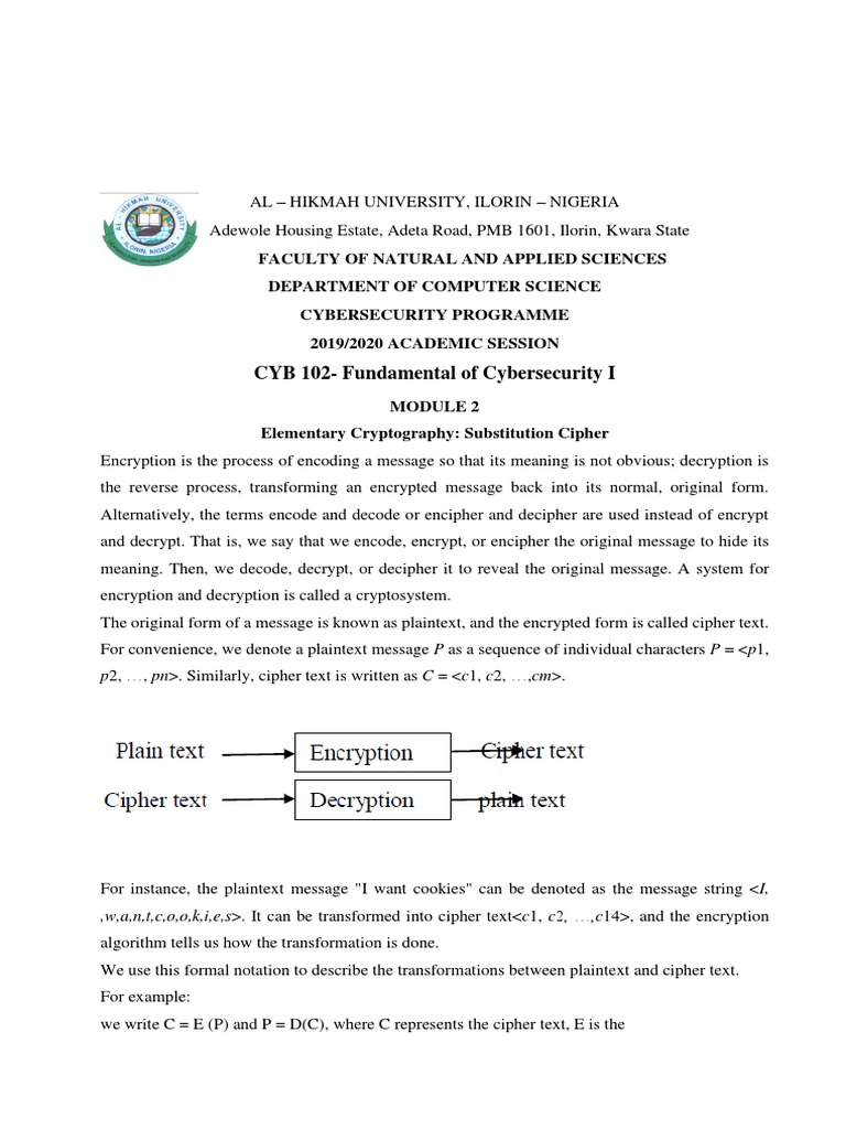 CYB102 Module 2 | Download Free PDF | Cipher | Cryptography