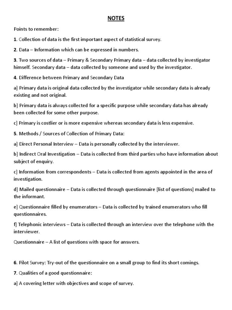 Collection of Data | PDF | Survey Methodology | Sampling (Statistics)