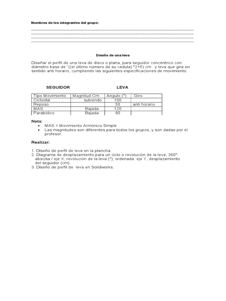 Trabajo De La Leva Pdf