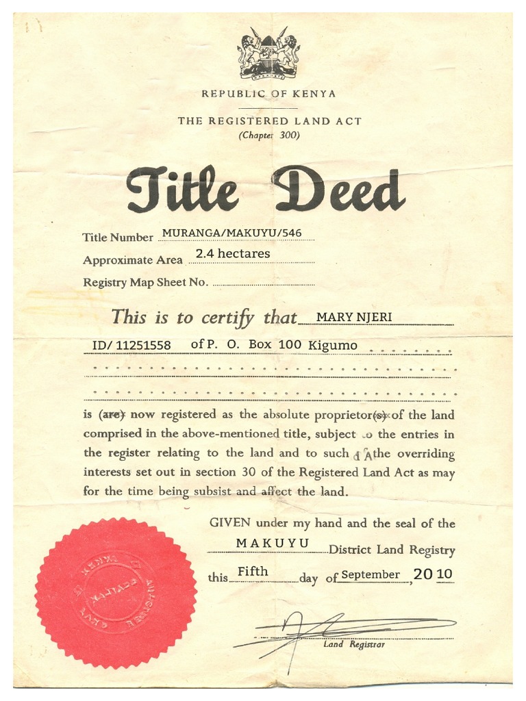 Title Deed | PDF