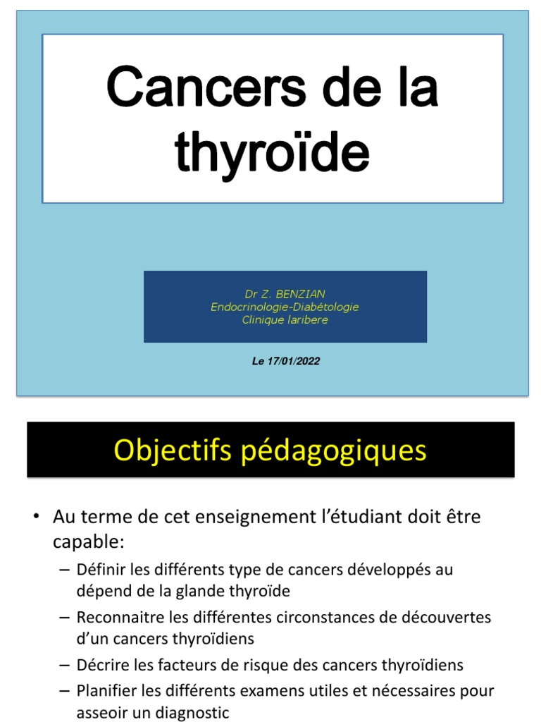 10-Cancers de La Thyroïde - DR - BENZIAN | PDF | Thyroïde | Cancer