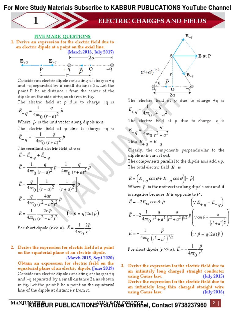 PU II PHY Chapters Wise Fix Questions With Answers | PDF | Capacitor | Capacitance